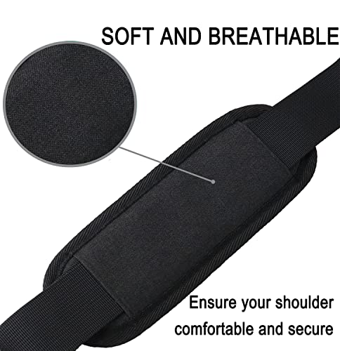 Askuko Shoulder Strap 56 Inch, Universal Adjustable Shoulder Belt Replacement Laptop Bag Shoulder Strap with Metal Hooks for Briefcase, Laptop Messenger Crossbody Bag, Luggage Duffel Camera, Black