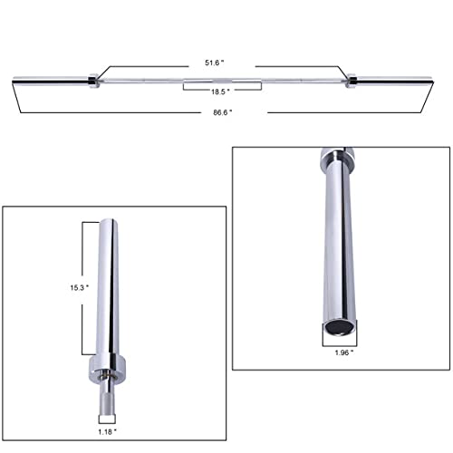 Fitvids Olympic Bar for Weightlifting and Power Lifting Barbell, 700-Pound Capacity (7' Feet, Silver)