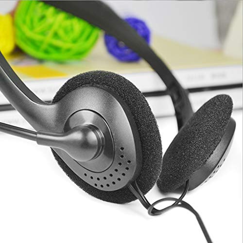 QINYOUNICE Kids Heaphones with Microphone Headphones for Kids with Microphone,Noise Cancelling and Volume Controls Kids Headphones for Online Course Computer Headset (Black Color)