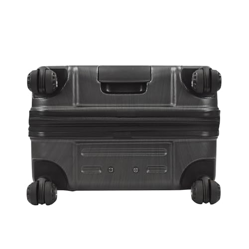 Traveler's Choice Silverwood Polycarbonate Hardside Expandable Spinner Luggage, Brushed Metal, Checked-Medium 26-Inch