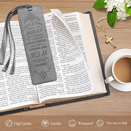 FINPAC Black Bible Cover w/Bible Verse Bookmarks for Women Men