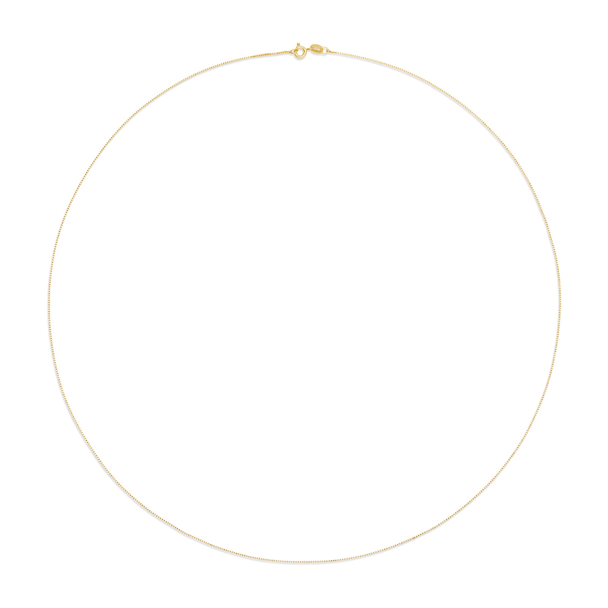 Amazon Essentials 18K Gold Over Sterling Silver Thin 0.8mm Box Chain 24", Yellow Gold (previously Amazon Collection)
