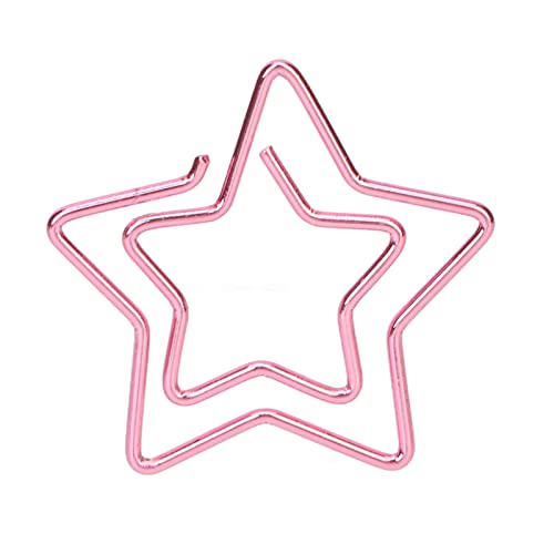 100Pcs Multifunctional Document Clip Cute Pink Star Shape Corner Clips Bookmark Metallic Paper Clips Page Markers Clips Bookmark Fixing Tool for Office