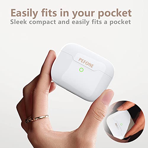 PEFONE Wireless Earbuds, in-Ear Bluetooth 5.3 Headphones ENC+ANC Noise Cancelling Earphones, Built-in Mic, Touch Control, USB Charging Case