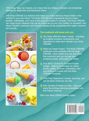 Ninja Creami Recipe Book: 1000 Days Ninja Creami Cookbook with Simple and Easy Recipes for Beginners to Master Your Ice Creami Maker