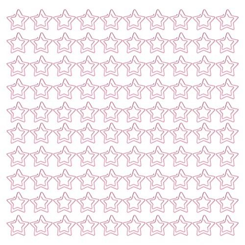 100Pcs Multifunctional Document Clip Cute Pink Star Shape Corner Clips Bookmark Metallic Paper Clips Page Markers Clips Bookmark Fixing Tool for Office