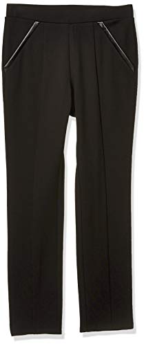 Rafaella Missy Slim Ponte Dress Pants For Women, Pull-On Waistband, 30.5” Inseam, Stretch, Comfort Fit, Flat Front (Sizes 4-16), Black, 14