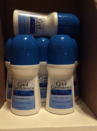 Avon Cool Confidence baby powder scent Roll On Antiperspirant Deodorant 2.6 fl.oz. Lot 6 pcs.