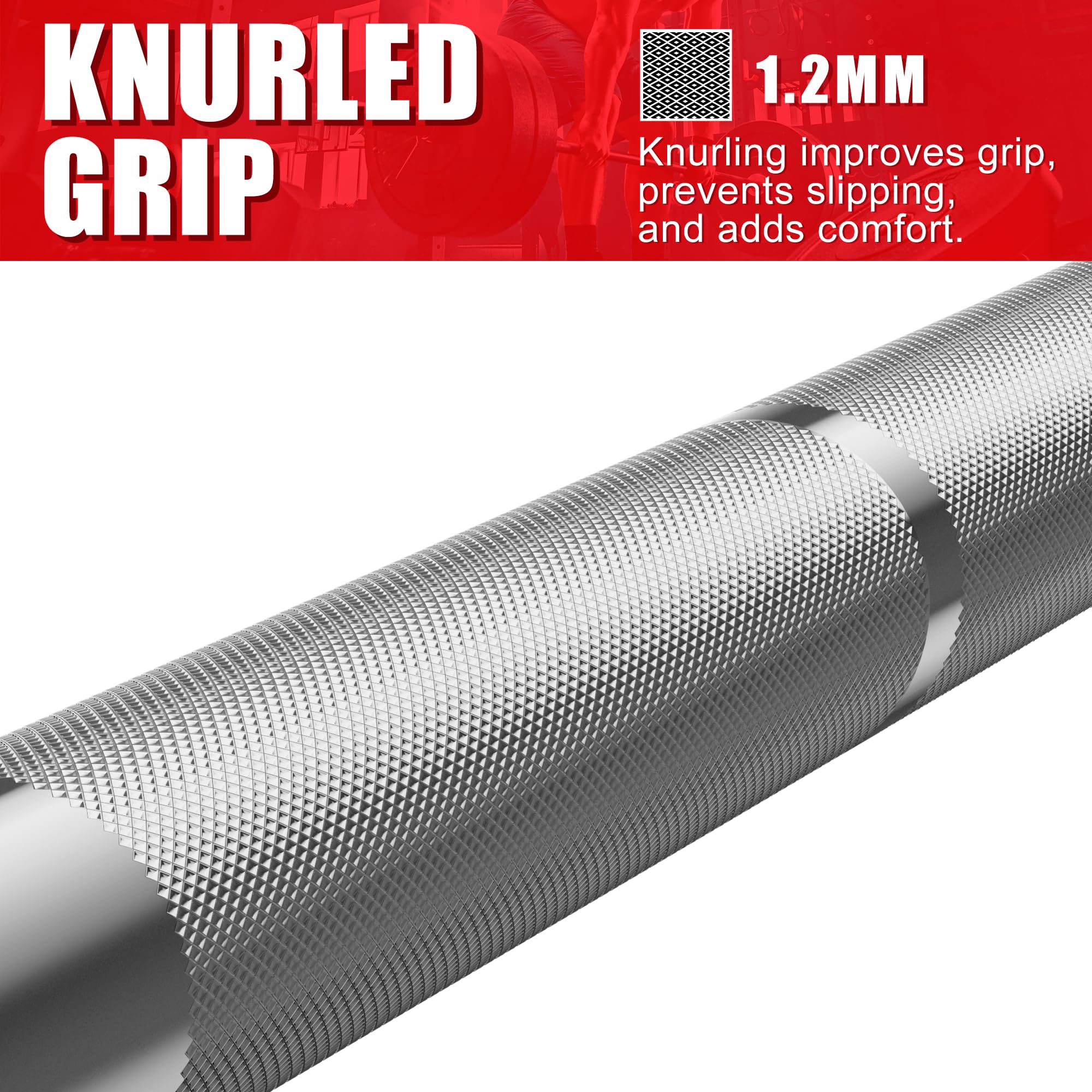 Olympic Barbell Weight Bar for Weightlifting, Bench Press Bar 7ft/6ft/5ft for Strength Training, Rated 700lbs/500lbs/400lbs Weight Capacity