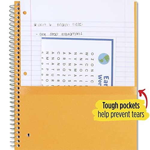 Five Star Spiral Notebook, 3-Subject, Wide Ruled Paper, 10-1/2" x 8", 150 Sheets, Black (73094)