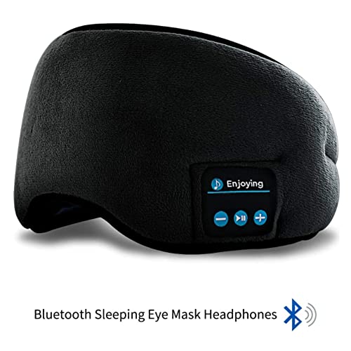 Bluetooth Shading Eye Mask Sleep Bluetooth Eye Mask Talking On The Phone Music Sleep Eye Mask 17.7x4.5in (Black)