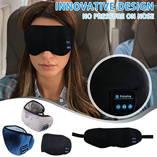 Bluetooth Shading Eye Mask Sleep Bluetooth Eye Mask Talking On The Phone Music Sleep Eye Mask 17.7x4.5in (Black)