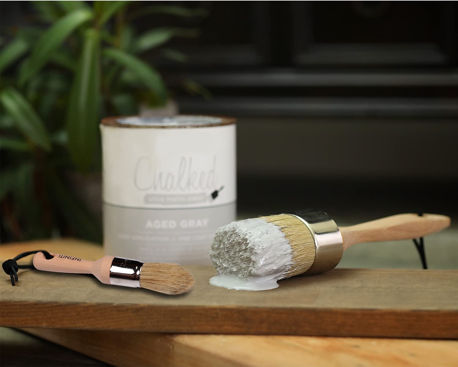 Professional Chalk and Wax Paint Brush 2PC Set!!!! Large DIY Painting and Waxing Tool | Smooth, Natural Bristles | Folk Art, Home Décor, Wood Projects, Furniture, Stencils | Reusable (Large Small 2pc)