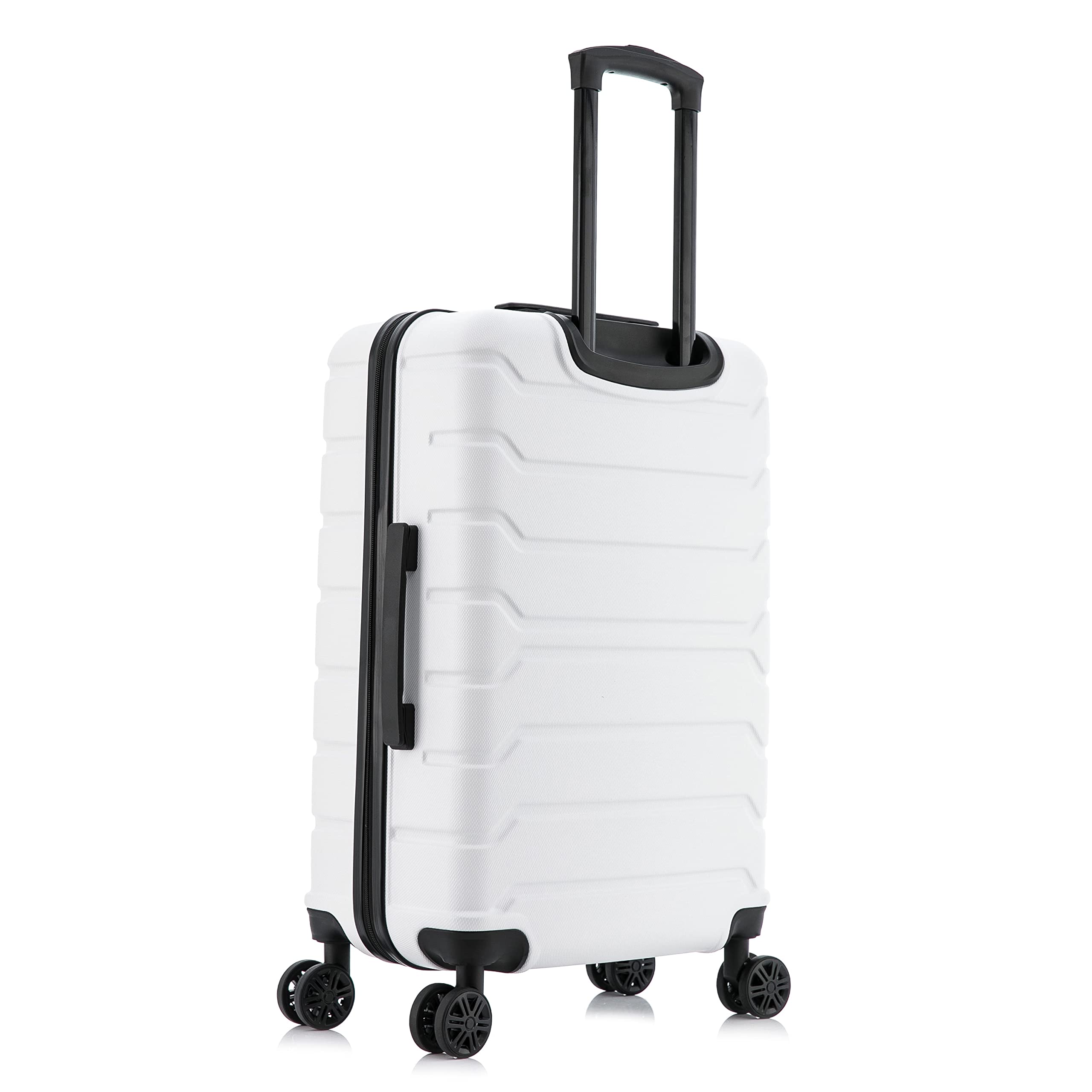 InUSA TREND Luggage with Spinner Wheels | Durable lightweight Hardside Suitcase, Travel bag with Handle and Trolley, 24-Inch Medium Checked luggage | White