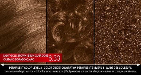 Schwarzkopf Keratin Color Permanent Hair Color Cream, 6.33 Light Golden Brown