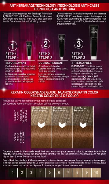 Schwarzkopf Keratin Color Permanent Hair Color Cream, 6.33 Light Golden Brown