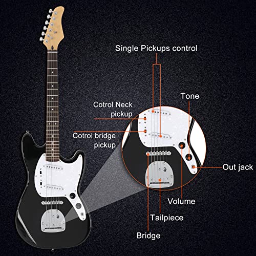Ktaxon 39 Inch Full Size Electric Guitar 6 String Electric Guitar Kit with Portable Electric Guitar Bag, Adjustable Strap, Connecting Wire, Spanner Tool, Plectrum and Tremolo Bar(Black)
