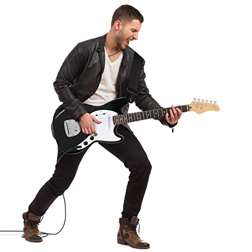 Ktaxon 39 Inch Full Size Electric Guitar 6 String Electric Guitar Kit with Portable Electric Guitar Bag, Adjustable Strap, Connecting Wire, Spanner Tool, Plectrum and Tremolo Bar(Black)