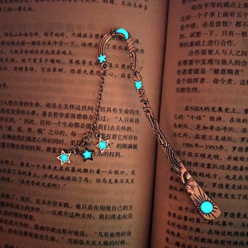 Metal Feather Bookmark Book Marks with Butterfly Pendant Glow in The Dark Dragonfly Owl Dragon Bookmark for Book Lovers(Silver Small Butterfly)