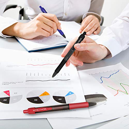 mingtron Gel pens, 30 Pack Red Pens Fine Point, No Smear Ink Pens for Left Hand, Click Pens Bulk, Retractable Rollerball Pens for Smooth Writing, 0.5MM, Red Ink