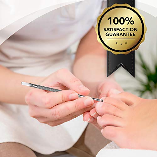 Professional Cuticle Pusher and Spoon Nail Cleaner | 2 Pack | Dual Sided Stainless Steel Pusher and Nail Cleaner | For Nail And Cuticle Care | by Sterling Beauty Tools