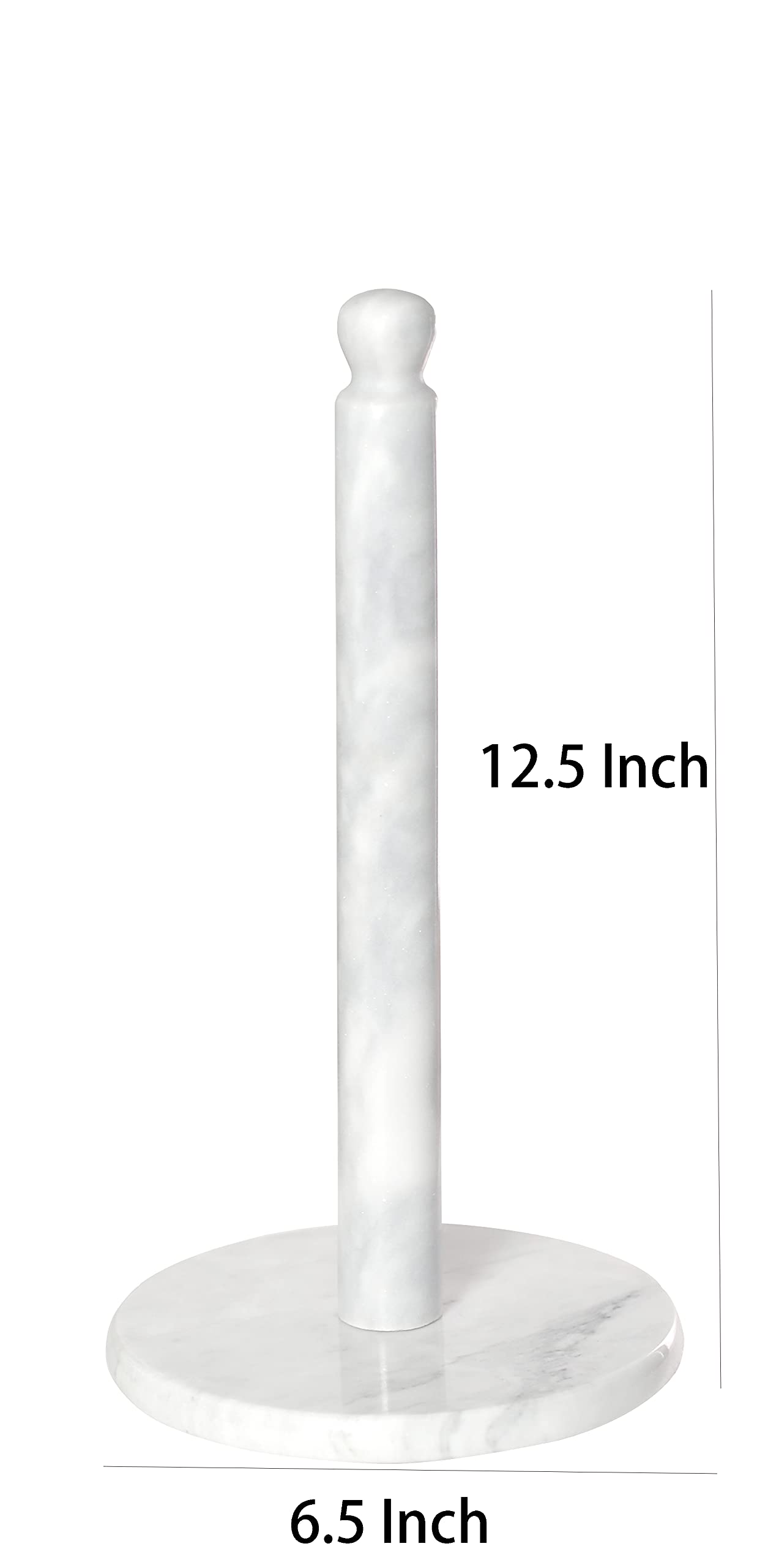 Homicoker Natural Marble Paper Towel Holder Polished, Natural Marble Upright Paper Holder Kitchen Towel Dispenser, Cloudy Grey Color