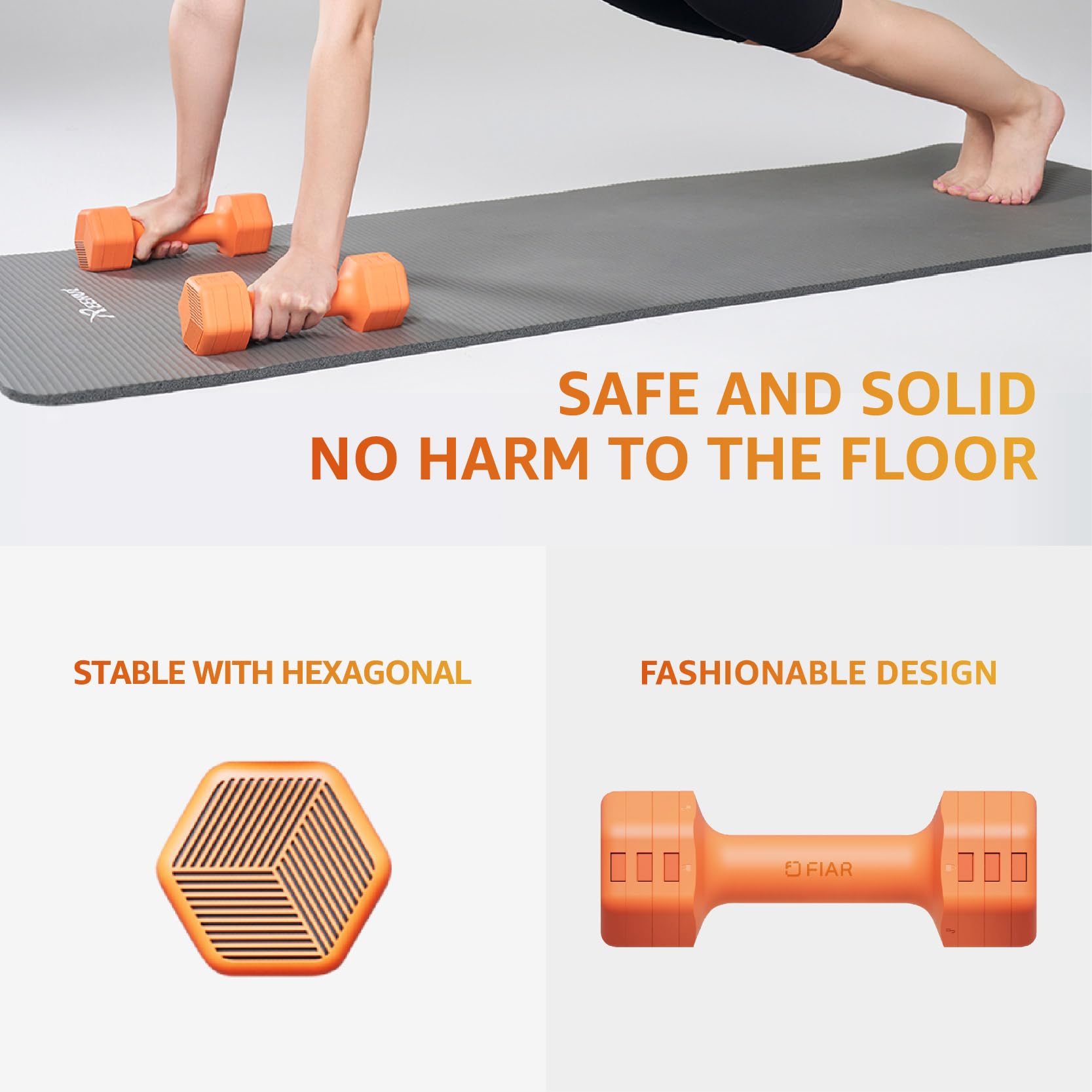 Fiar Adjustable Weight Dumbbell Set - A Pair 10lb (5lb Single) Free Weights Set,4 Kinds of Weight Adjustment 2lb 3lb 4lb 5lb for Home Gym Equipment Workouts for Women, Men