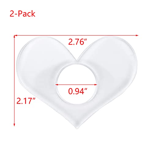 HEVSTIL 2-Pack Heart Book Page Holder, Clear Thumb Bookmark Thumb Ring Page Holder Bookmark Reading Accessories for Readers Book Lovers Bookworms,2.4cm