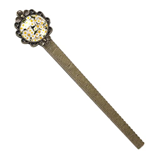 Long Metal Bookmark,Vintage Book Marks for Gift,Daisy White Flower Bookmarks for Women and Men Book Markers