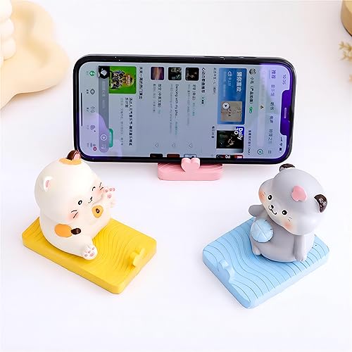 ECHENG Creative Birthday Gift Animal Phone Stand Decoration Cute Piggy Yoga Cat Office Desk Decoration (Piggy)
