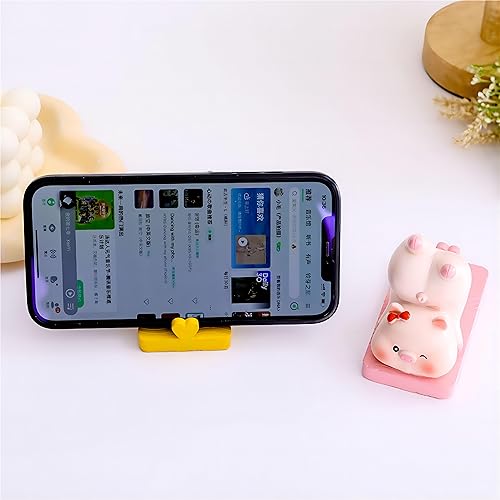ECHENG Creative Birthday Gift Animal Phone Stand Decoration Cute Piggy Yoga Cat Office Desk Decoration (Piggy)