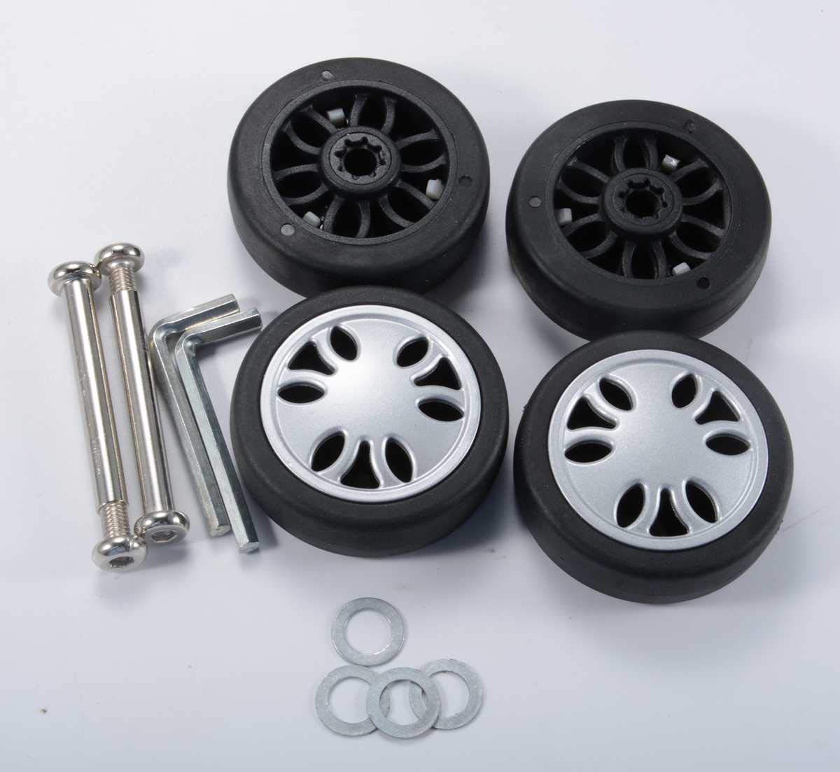 Miayaya Suitcase Wheels Replacement 360 Spinner 50x15mm Kits Luggage Travel Wheel Double Accessories Universal Rubber Swivel Trolley Casters Bearings Repair Tools Set Rotating Flexible Quietness 2Pack