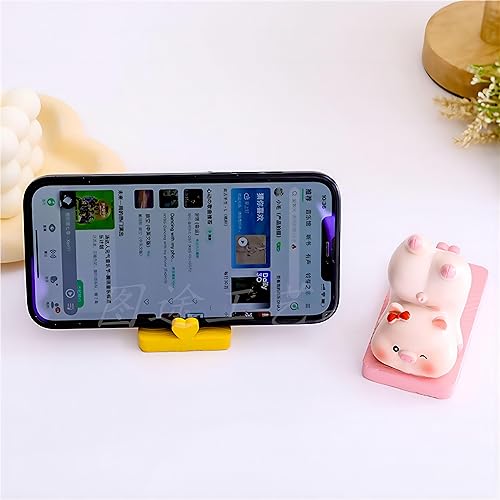 ECHENG Creative Birthday Gift Animal Phone Stand Decoration Cute Piggy Yoga Cat Office Desk Decoration (Piggy)