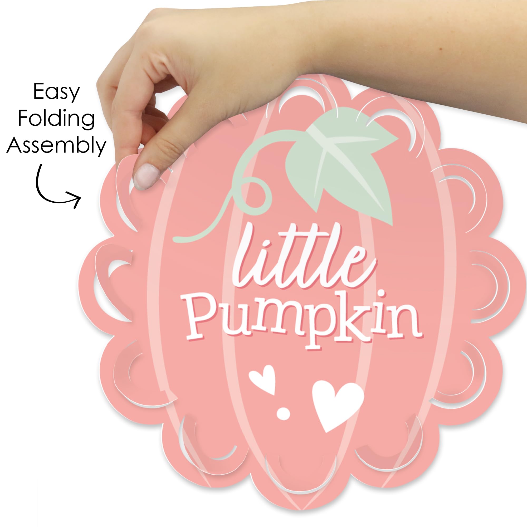 Big Dot of Happiness Girl Little Pumpkin - Fall Birthday Party or Baby Shower Round Table Decorations - Paper Chargers - Place Setting For 12