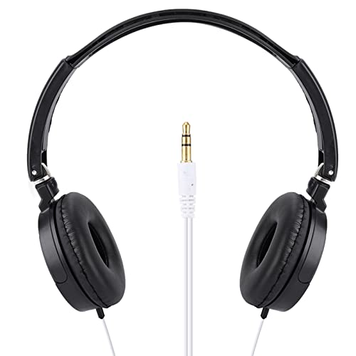Foldable Head Mounted Headphone Mini Wired Headset Hands Free Compact Stereo HiFi Music Headset Support Rotatable Ear Cup Adjustable Headband Support TF Card