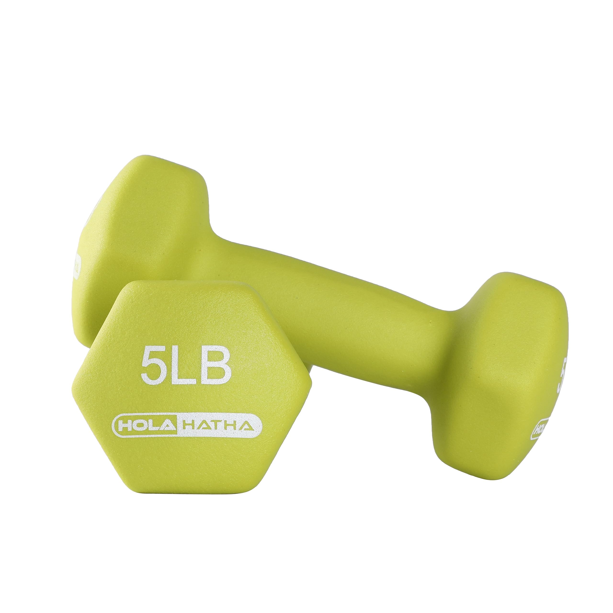 HolaHatha Neoprene Dumbbell Weights Set & Rack for Home Workout, 60 Lbs, Multicolor
