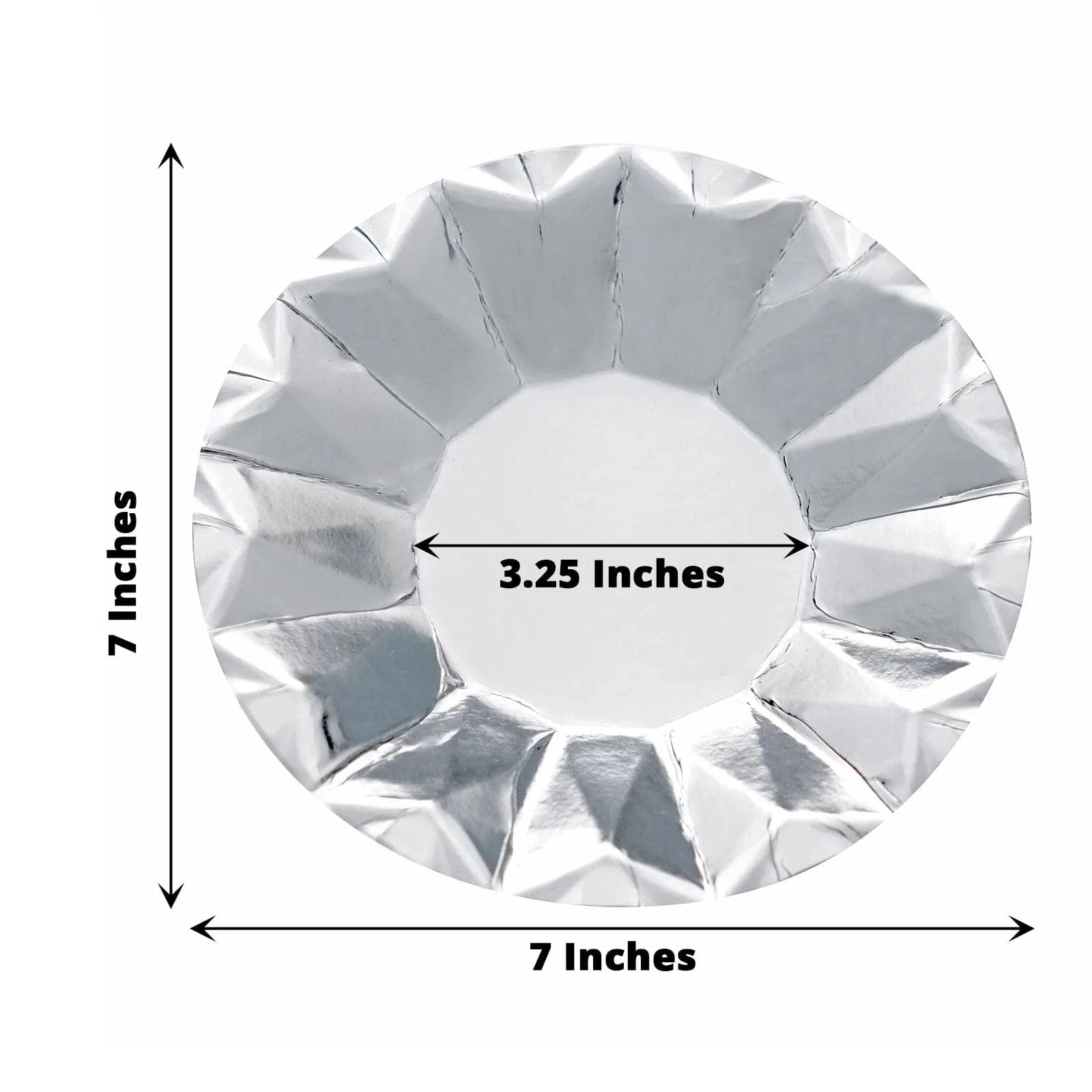Balsa Circle 25 Silver Geometric Round 7 in Metallic Disposable Dinner Salad Paper Plates Party Events Home Tableware Decorations Supplies