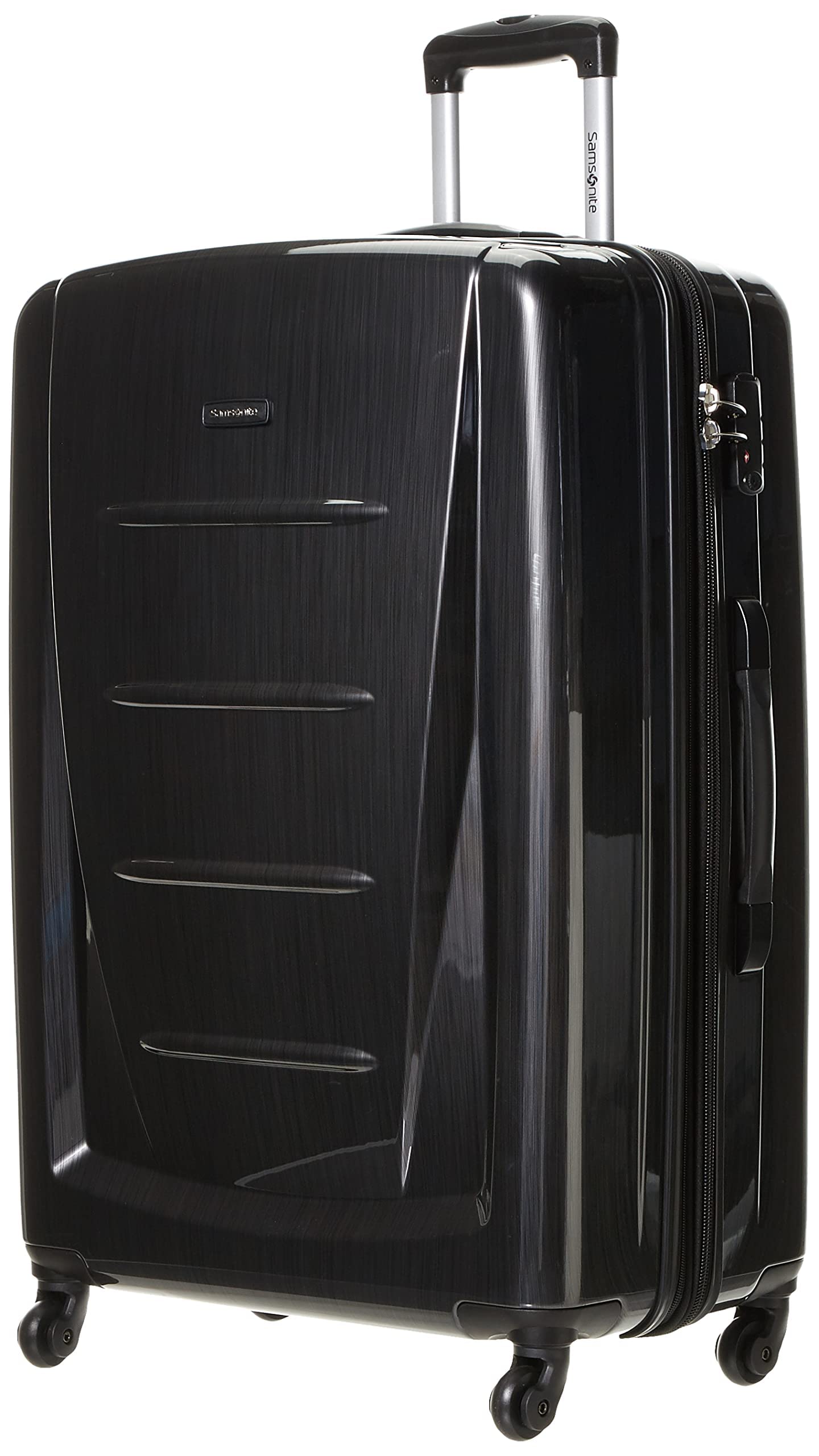 Samsonite Winfield 2 Hardside Expandable Luggage with Spinner Wheels, Brushed Anthracite, Checked-Large 28-Inch