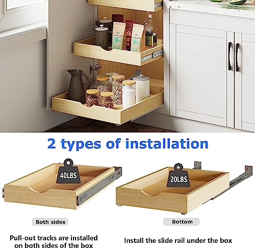 ALINE FURNITURE Pull Out Drawers for Cabinets Wood, 29" W X 21" D Slide Out Drawers for Kitchen Cabinets, Pull Out Shelves, Roll Out Drawers for Pantry Cabinet Organizer