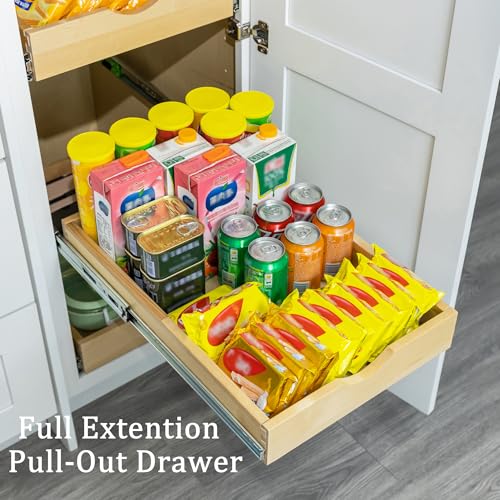 ALINE FURNITURE Pull Out Drawers for Cabinets Wood, 29" W X 21" D Slide Out Drawers for Kitchen Cabinets, Pull Out Shelves, Roll Out Drawers for Pantry Cabinet Organizer