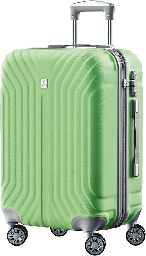 AnyZip Carry On Luggage Expandable PC ABS Durable Hardside Suitcase with Spinner Wheels TSA Lock 20 Inch LightGreen