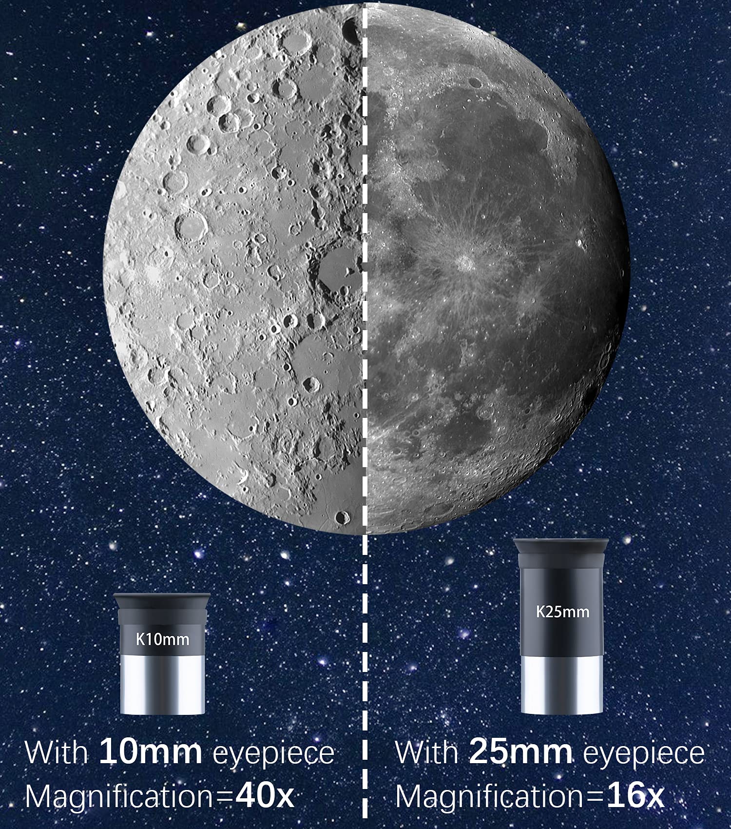 Vanstarry Telescope, 70mm Aperture 400mm AZ Mount Astronomical Refractor Telescopes for Kids Astronomy Beginners, Adjustable Portable Travel Telescopes with Backpack
