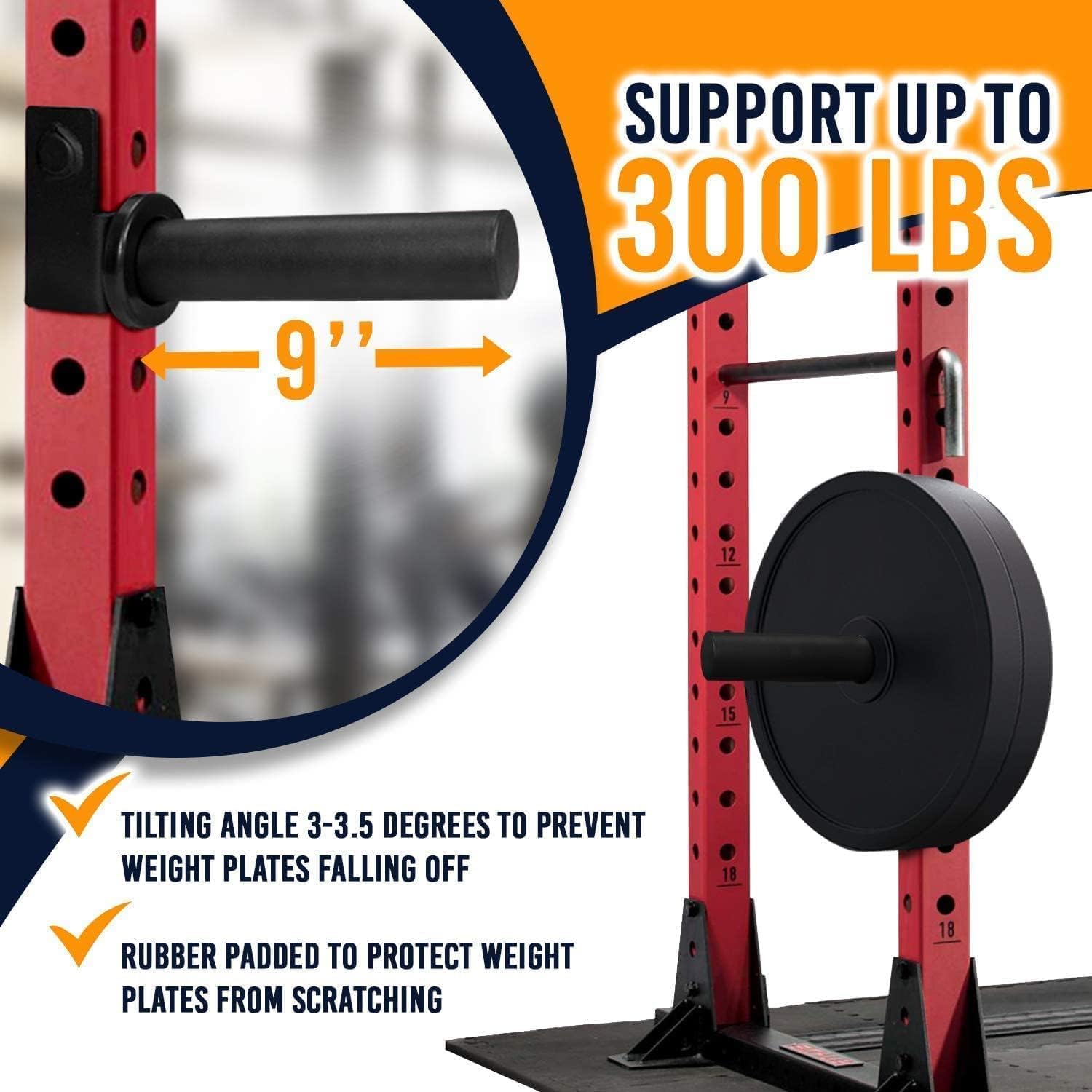 Yes4All Olympic Weight Plate Holder Attachment, Weight Plate Storage for Power Rack 2x2-3x2 - Fit 2 Inches Weight Plates