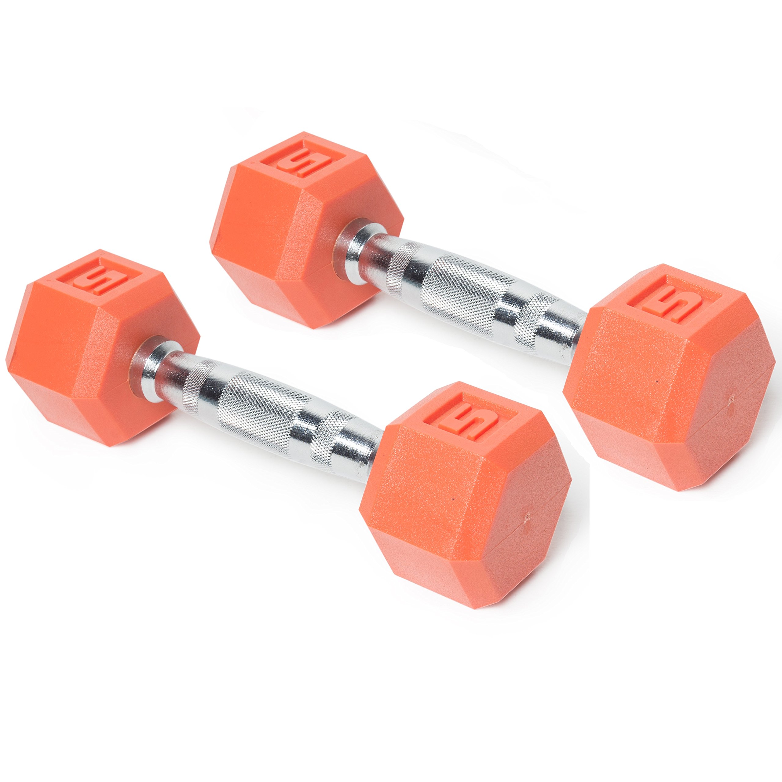 CAP Barbell Color Coated Hex Dumbbell, 5-Pound, Set of 2