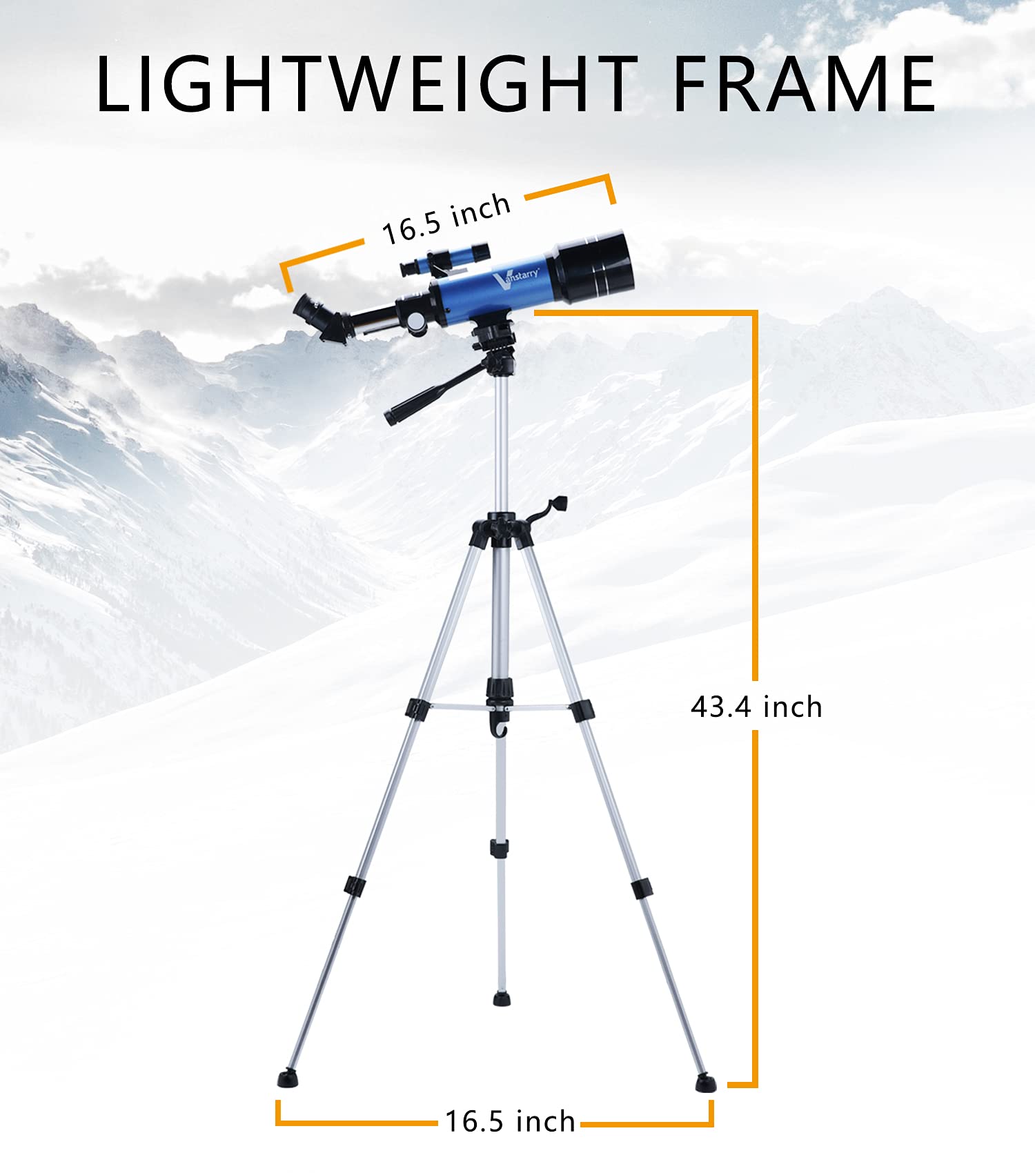 Vanstarry Telescope, 70mm Aperture 400mm AZ Mount Astronomical Refractor Telescopes for Kids Astronomy Beginners, Adjustable Portable Travel Telescopes with Backpack