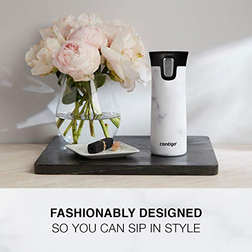 Contigo Pinnacle Vacuum-Insulated Stainless Steel Travel Mug with Spill-Proof Lid, Reusable Coffee Cup or Water Bottle with Leak-Proof Lid, Keeps Drinks Hot or Cold for Hours, 14oz Twilight Shell