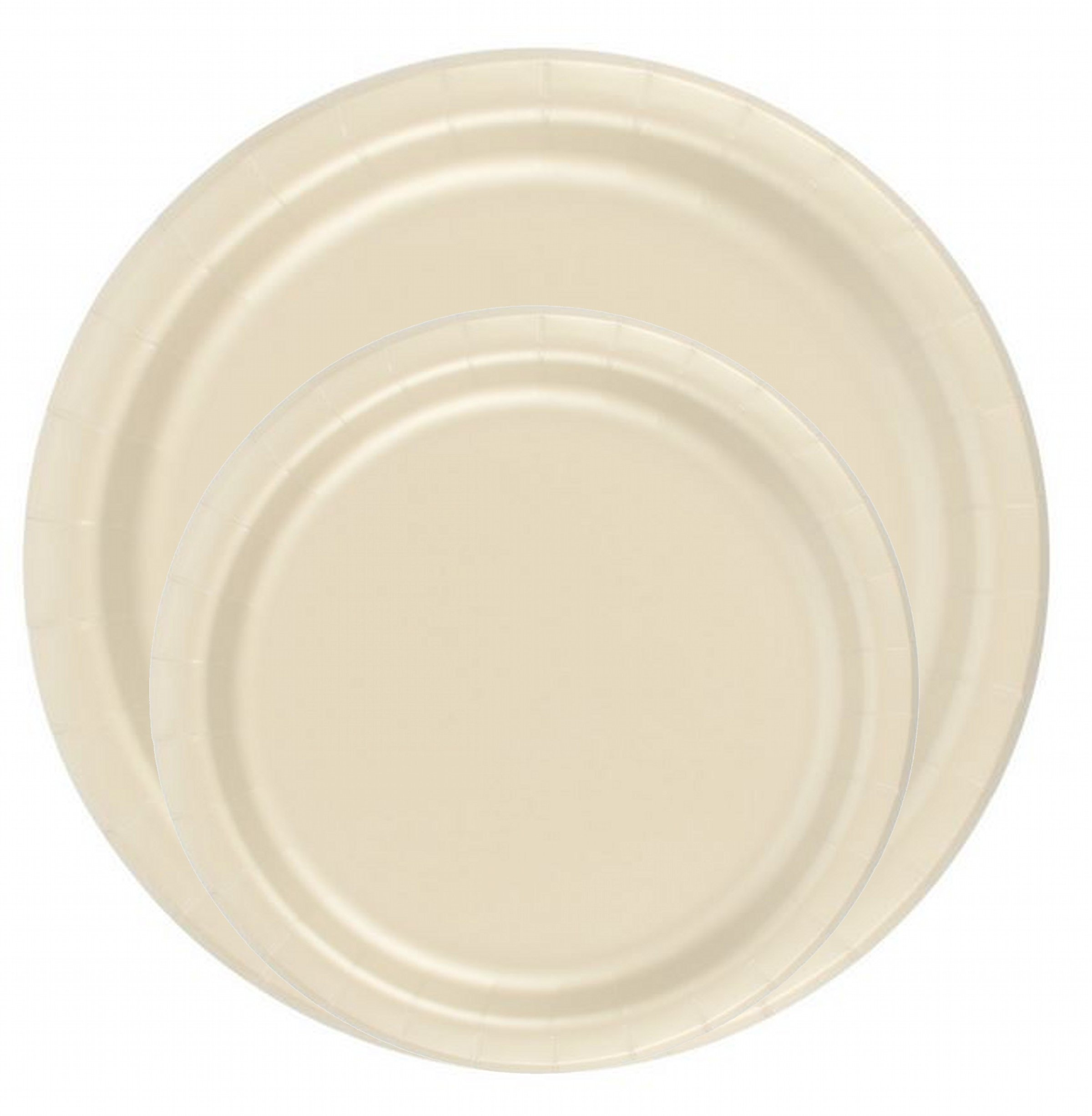 24 Plates 7" Paper Dessert Plates Wax Coated - Ivory
