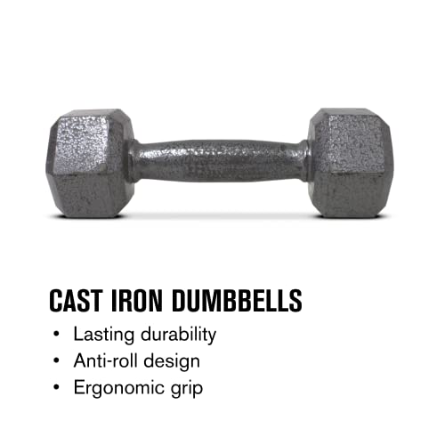 Weider 3 Lb. Cast Iron Hex Dumbbell, Black