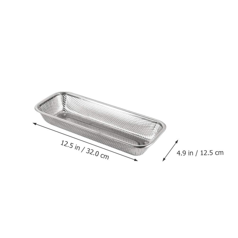 Tonsny Dishwasher Basket Stainless Steel Mesh Silverware Strainer Drying Rack Utensil Holder Cutlery Silverware Basket with Round Hole, Sliver, Dishwasher-BS2H