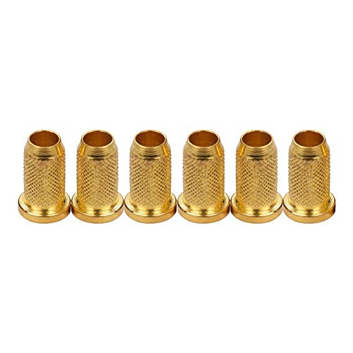 Leslaur String-Through Body String Ferrules Small Size Metal Hardware Parts for Electric Guitars Set of 6PCS Silver for Piano Violin Guitar Bass Drum and Other Musica (Color : Gold)